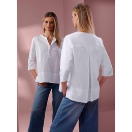 Heine Damen Klassische Bluse, wei&szlig;, Gr. 42, unifarben, 97% Baumwolle, 3% Elasthan, Blusen