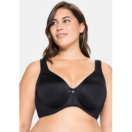 sheego Damen B&uuml;gel-BH, Gr. 115, schwarz, 82% Polyamid, 18% Elasthan, BHs