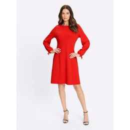 Heine Damen Jerseykleid "Jersey-Kleid", rot, Gr. 48, unifarben, Jersey, 70% Viskose, 27% Polyester, 3% Elasthan, Kleider