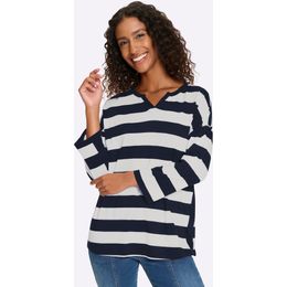 Heine Damen T-Shirt "T-Shirt", wei&szlig;, Gr. 48, gemustert, mehrfarbig, 50% Baumwolle, 50% Modal, Shirts