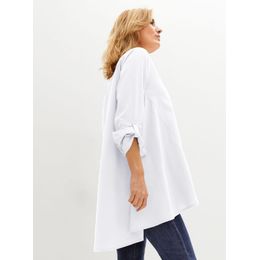 Inspirationen Damen Longbluse, wei&szlig;, Gr. 38, unifarben, 97% Baumwolle, 3% Elasthan, Blusen