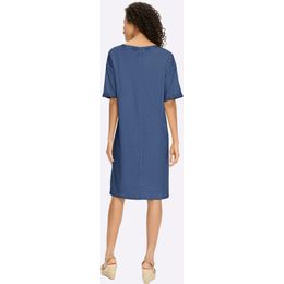 Heine Damen Jerseykleid "Jersey-Kleid", blau, Gr. 36, unifarben, Jersey, 100% Baumwolle, Kleider
