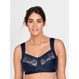 Miss Mary Of Sweden MISS MARY Damen Entlastungs-BH, Gr. 100, blau, 64% Baumwolle, 17% Polyamid, 13% Elasthan, 6% Polyester, BHs