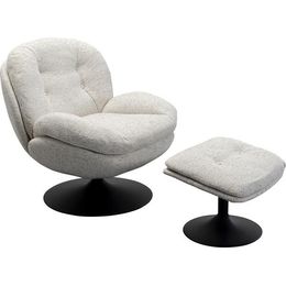 KARE Drehsessel mit Hocker STANFORD