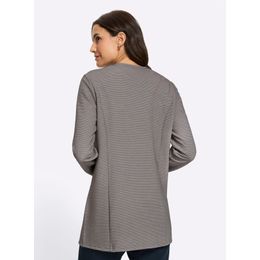 Inspirationen Damen Shirtjacke "Shirtjacke", grau, Gr. 36, unifarben, 78% Polyester, 14% Viskose, 8% Elasthan, Shirts