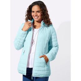 Casual Looks Damen Steppjacke, blau, Gr. 44, gemustert, mehrfarbig, 100% Polyester, Wattierung:100% Polyester, Jacken