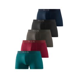 H.I.S. H.I.S Herren Boxer "Boxershorts f&uuml;r Herren", Gr. S, bunt, Jersey, Obermaterial: 95% Baumwolle, 5% Elasthan, unifarben, Unterhosen, Logo Webbund mit