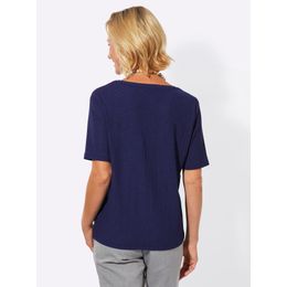 CLASSIC Damen Kurzarmshirt "Kurzarm-Shirt", blau, Gr. 40, unifarben, 98% Polyester, 2% Elasthan, Shirts