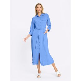 Heine Damen Jerseykleid "Jersey-Kleid", blau, Gr. 44, unifarben, Jersey, 95% Polyester, 5% Elasthan, Kleider
