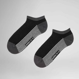 Hudson Damen Sneakersocken "Sneaker Sporty Stripes", Gr. 39, schwarz, Obermaterial: 80% Baumwolle CO. 18% Polyamid PA. 2% Elasthan EL., Socken