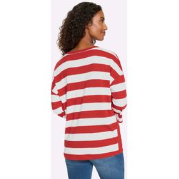 Heine Damen T-Shirt "T-Shirt", rot, Gr. 40, gemustert, mehrfarbig, 50% Baumwolle, 50% Modal, Shirts
