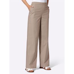 Heine Damen Schlupfhose, beige, Gr. 50, unifarben, 98% Baumwolle, 2% Elasthan, Hosen