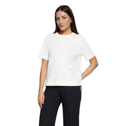 Kurzarmshirt Cartoon "Damen mit Rundhalsausschnitt", Damen, Gr. 34, patch cream, pink, Obermaterial: 100% Baumwolle, loose fit normal, Rundhals, Shirts