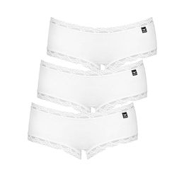 like it! LIKE IT Damen Panty "3er Pack Damen Panty Olivia", Gr. L, wei&szlig;, Stoff, Obermaterial: 92% Polyamid PA. 8% Elasthan EL., Unterhosen