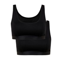 Calida Damen Bustier "Benefit Women", Gr. M, schwarz, Single Jersey, Obermaterial: 94% Baumwolle, 6% Elasthan, unifarben, BHs, 2-lagiger Cup-Bereich,
