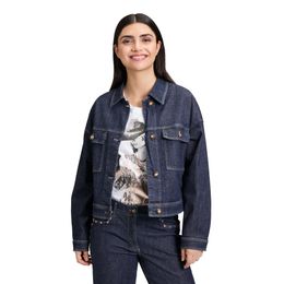 Betty Barclay Damen Jackenblazer "Damen langarm", blau, Gr. 44, Denim/Jeans, Obermaterial: 98% Baumwolle, 2% Elasthan, Blazer