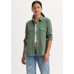 Levi's LEVI'S Damen Hemdbluse "DOREEN UTILITY SHIRT RE"schwarz fores, Gr. S, unifarben, Web, Obermaterial: 100% Lyocell, Blusen, in gewaschener Optik