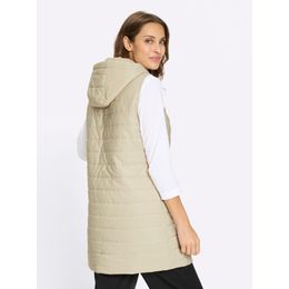 Inspirationen Damen Longweste, beige, Gr. 42, unifarben, 100% Polyester, Westen
