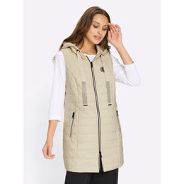 Inspirationen Damen Longweste, beige, Gr. 36, unifarben, 100% Polyester, Westen