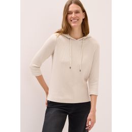 Cecil Damen Hoodieoat milk beige, Gr. M, unifarben, Sweatware, Obermaterial: 55% Viskose, 42% Polyester, 3% Elasthan. Futter: 65% Polyester, 35%