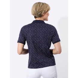 Classic Basics Damen Poloshirt "Poloshirt", blau, Gr. 48, gemustert, gepunktet, 100% Baumwolle, Shirts