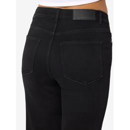 Noisy may Damen Slim-fit-Jeans "NMROOXY HW FLARE JEANS VI581BL NOOS", schwarz, Gr. 26, unifarben, Denim/Jeans, Obermaterial: 69% Baumwolle, 29%