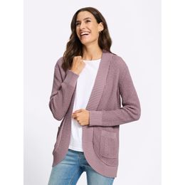 Damen Strickjacke, rosa, Gr. 46, unifarben, 100% Baumwolle, Strickjacken