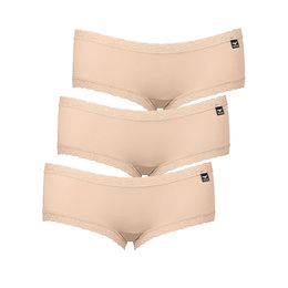 like it! LIKE IT Damen Panty "3er Pack Damen Panty Olivia", Gr. L, beige, Stoff, Obermaterial: 92% Polyamid PA. 8% Elasthan EL., Unterhosen