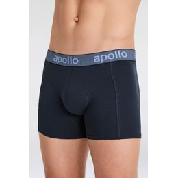 Apollo Herren Boxer "MEN BOXERSHORTS", Gr. S, blau, Single Jersey, Obermaterial: 95% Baumwolle, 5% Elasthan, unifarben mit Farbeinsatz, Unterhosen,