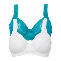 bonprix Damen Minimizer-BH "Minimizer-BH mit gepolsterten Tr&auml;gern (2er Pack)", Gr. 80, wei&szlig;, Obermaterial: 80% Polyamid, 20% Elasthan. Futter: 100%