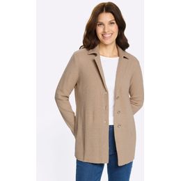 Classic Basics Damen Strickjacke, beige, Gr. 56, unifarben, 80% Polyacryl, 20% metallisierte Fasern, Strickjacken