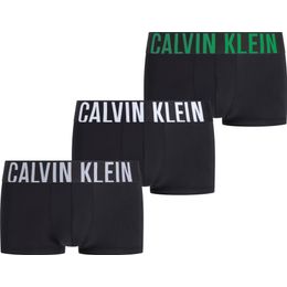 Herren Trunk "LOW RISE TRUNK 3PK", Calvin Klein Underwear, Gr. L, wei&szlig;, Jersey, Obermaterial: 88% Polyester, 12% Elasthan, kontrastfarbene Details,