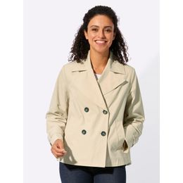 Inspirationen Damen Langjacke, beige, Gr. 42, unifarben, 64% Baumwolle, 36% Polyamid, Jacken