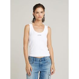 G-Star Raw T-Shirt G-STAR "Slim Rib Tanktop", Damen, Gr. L, wei&szlig;, Obermaterial: 94% Baumwolle, 6% Elasthan, Shirts T-Shirt