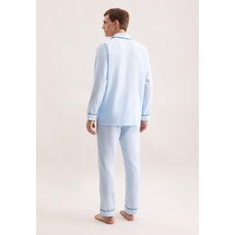 Seidensticker Herren Schlafhose, Gr. 54, blau, 100% Baumwolle, unifarben, Hosen
