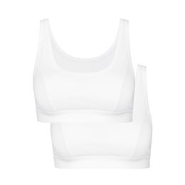 Calida Damen Bustier "Benefit Women", Gr. L, weiß, Single Jersey, Obermaterial: 94% Baumwolle, 6% Elasthan, unifarben, BHs, 2-lagiger Cup-Bereich,