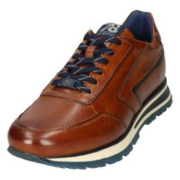 Bugatti Herren Sneaker, Gr. 40, braun, Leder, Schuhe, mit seitlichem Logopr&auml;gung, Freizeitschuh, Halbschuh, Schn&uuml;rschuh