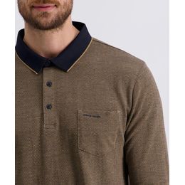Pierre Cardin Herren Langarm-Poloshirtlark, Gr. M, Jersey, Obermaterial: 100% Baumwolle, Shirts, mit Fischgratmuster