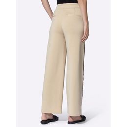Heine Damen Webhose, beige, Gr. 42, gemustert, mehrfarbig, 50% Modal, 44% Polyester, 6% Elasthan, Hosen