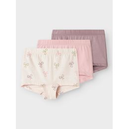 name it M&auml;dchen Boxershorts "NMFTIGHTS 3P BARELY PINK BOW NOOS", Gr. 104, pink, Jersey, Obermaterial: 95% Baumwolle, 5% Elasthan, unifarben,