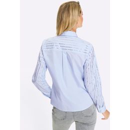 Heine Damen Langarmblusehellblau, Gr. 40, unifarben, 100% Baumwolle, Blusen