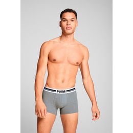 Puma Herren Boxershorts "Puma MEN EVERYDAY PLACED LOGO BOXERS 2P", Gr. XLmiddle grau melange, schwarz, Jersey, Obermaterial: 95% Baumwolle, 5%