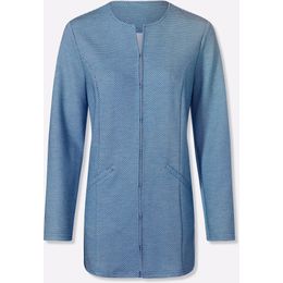 Inspirationen Damen Shirtjacke "Shirtjacke", blau, Gr. 38, unifarben, 78% Polyester, 14% Viskose, 8% Elasthan, Shirts