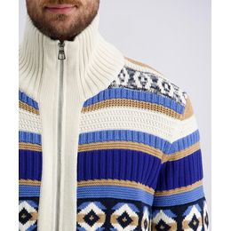 Strickjacke Pierre Cardin, Herren, Gr. XL, blau (yves blau), Strick, Obermaterial: 75% Baumwolle, 25% Polyamid, gemustert, h&uuml;ftbedeckend, Rundhals, Strickb&uuml;ndchen, Strickjacken Strickjacke, mit Rei&szlig;verschluss