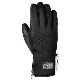 Reusch Damen Skihandschuhe "Daisy WINDSTOPPER"schwarz, Gr. 7, unifarben, 80% Polyester, 20% Leder, Handschuhe, mit winddichter, atmungsaktiver