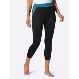 Damen Leggings, schwarz, Gr. 38, unifarben, 95% Polyester, 5% Elasthan, Hosen