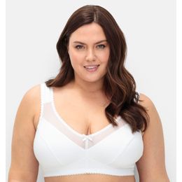 sheego Damen Entlastungs-BH, Gr. 100, wei&szlig;, 90% Baumwolle, 6% Elasthan, 4% Polyamid, BHs