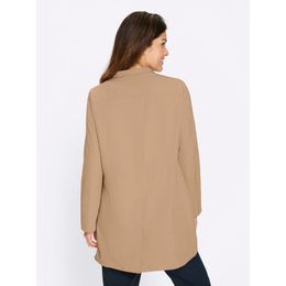 Classic Basics Damen Langjacke, beige, Gr. 44, unifarben, 84% Polyester, 16% Baumwolle, Jacken