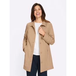 Classic Basics Damen Langjacke, beige, Gr. 48, unifarben, 84% Polyester, 16% Baumwolle, Jacken