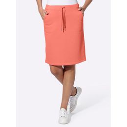 Schlupfrock Heine, Damen, Gr. 36, koralle, 82% Baumwolle, 18% Polyester, unifarben, kurz, R&ouml;cke